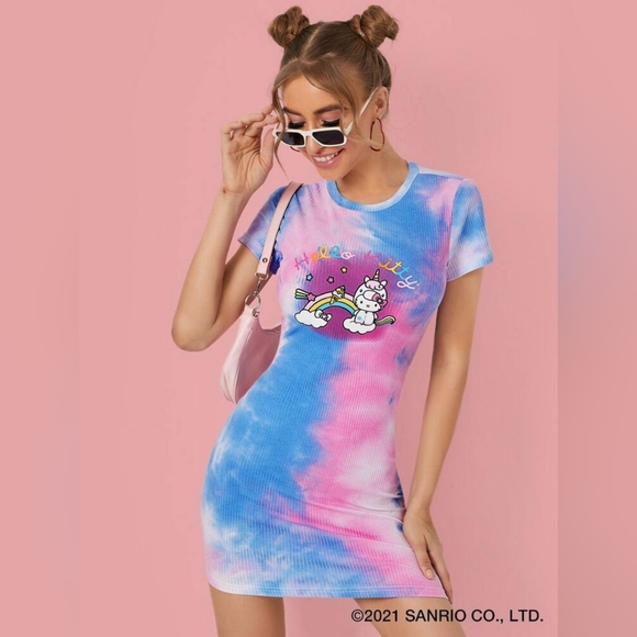 SHEIN | Dresses | Hello Kitty X Shein Tye Dye Dress | Poshmark